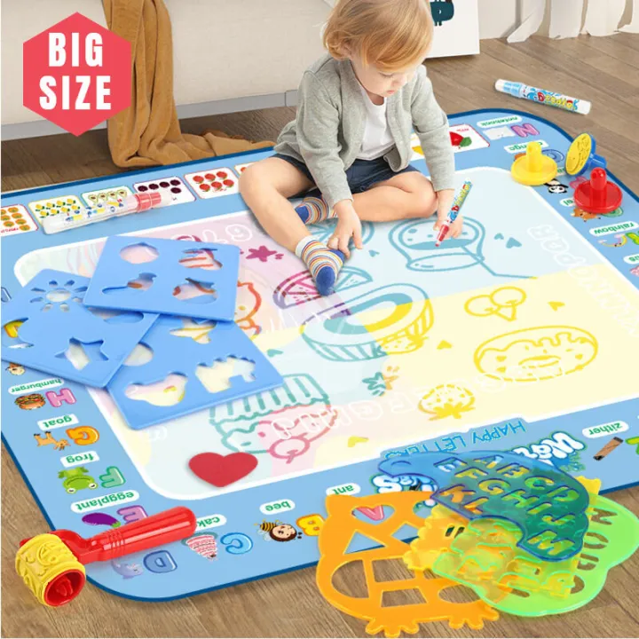 100x80CM Water Drawing Mat Coloring Doodle With Reusable Magic Pens ...