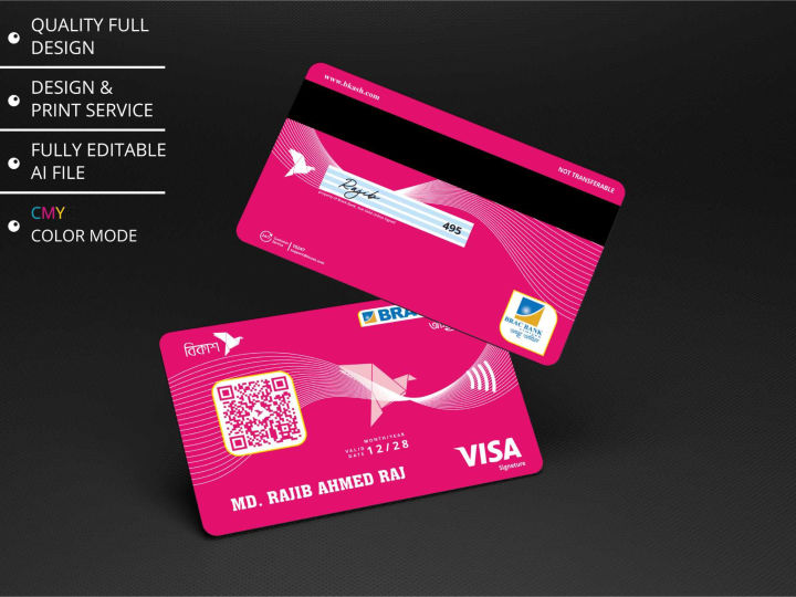 bKash VISA Card Design - With PVC Card UV Print (Both Side) | Daraz.com.bd