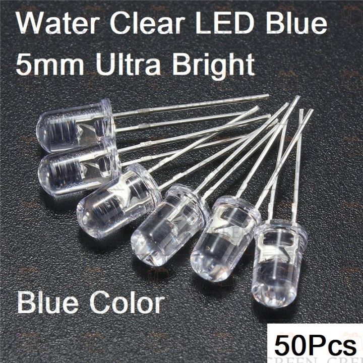 Water Clear LED Blue 5mm Ultra Bright-50Pcs | Daraz.com.bd