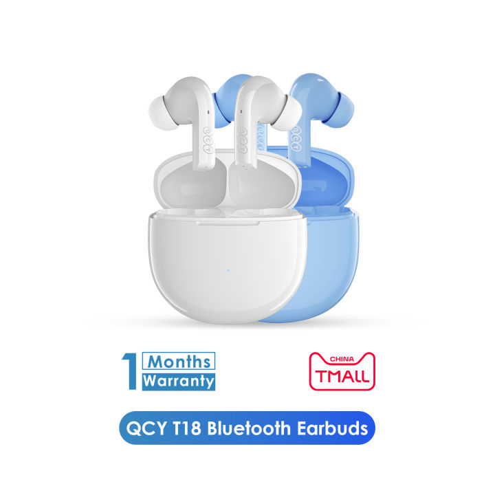 QCY T18 Bluetooth V5.2 Wireless Earphones QCC3050 aptX Voice 32kHz 4 Mic Noise Reduction Support ...