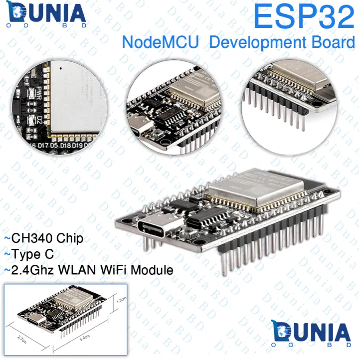 Esp32 Nodemcu Development Board 30pin 24ghz Wlan Wifi Module For Arduino And Diy Projects Ch340