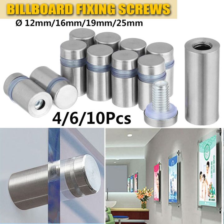 4/6/10Pcs Durable Stainless Steel Spacer Holder Glass Fasteners ...
