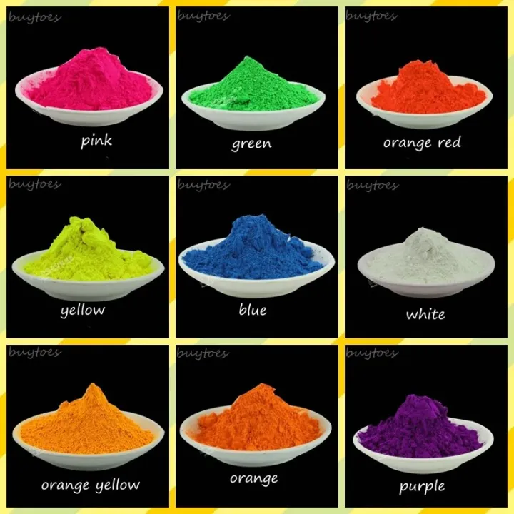 NEON Color Fluorescent Powder phosphor Pigment for Paint Printing Soap ...