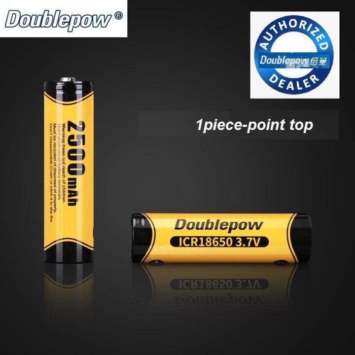 Doublepow 18650 3.7V 2500mAh High Capacity Lithium ion Rechargeable Battery (Point Top) - 1 ...