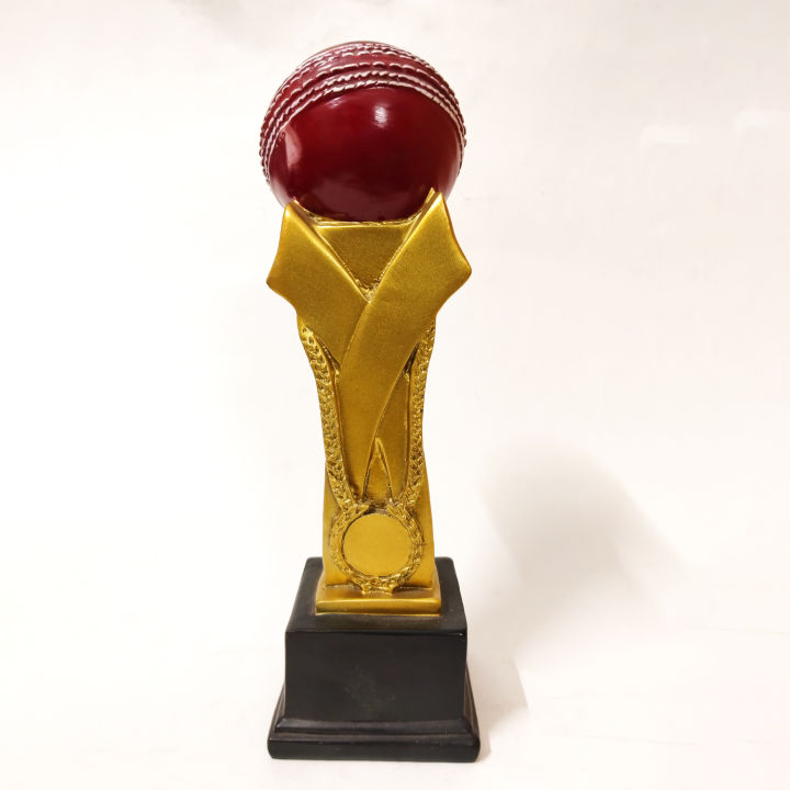 Readymade Cricket Trophy Award Crest with Wooden Base | Daraz.com.bd