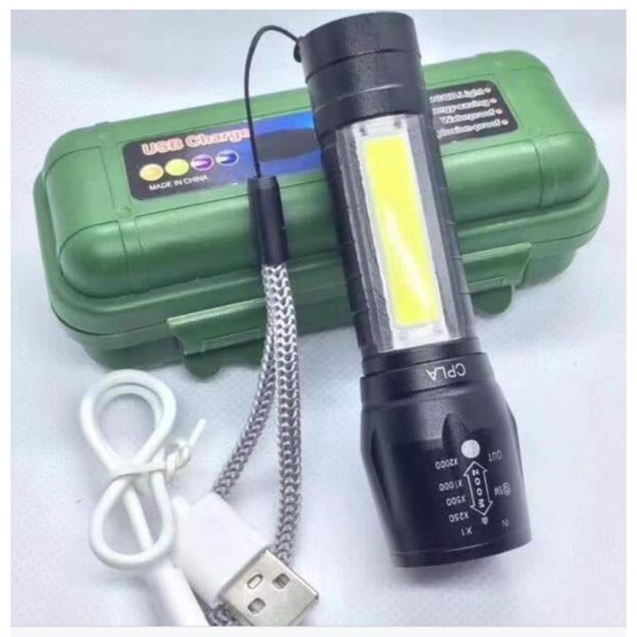 Rechargeable Flashlight Torch LED USB Portable Torches 4 Modes Zoom ...
