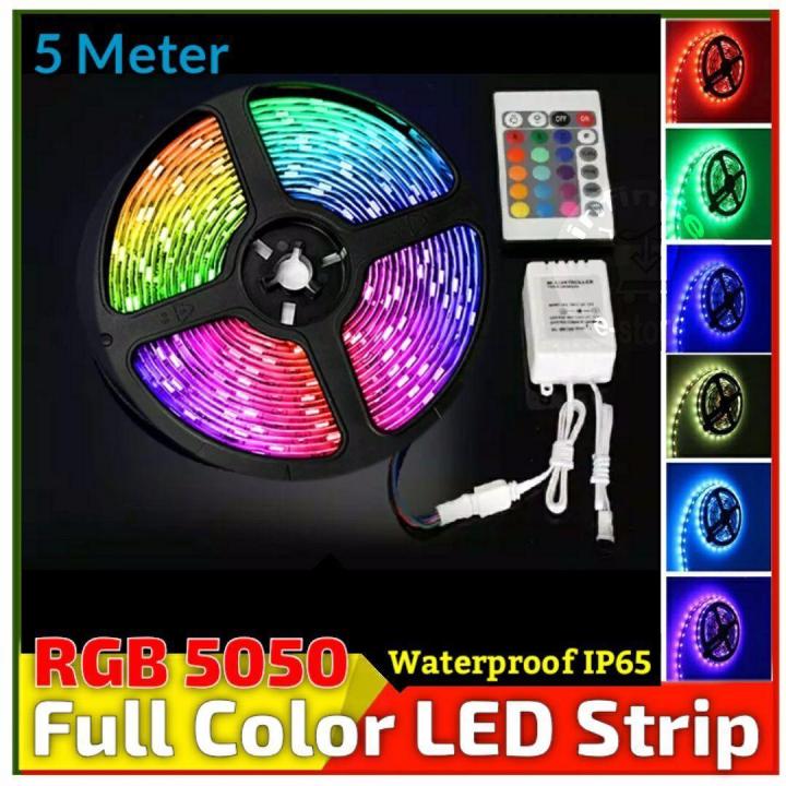 16Colour SMD 5050 DC 12V LED Strip Light With Remote- 5 meter RGB ...