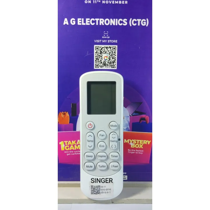 Singer Ac Remote. | Daraz.com.bd