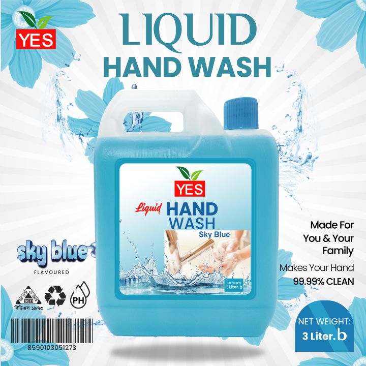 Yes Handwash Liquid Sky Blue - 3Ltr. | Daraz.com.bd