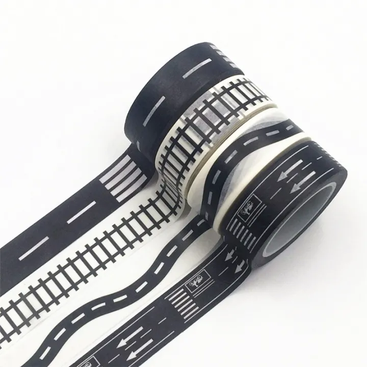15mm*10M Black And White Highway shape Stripe Washi Tape Adhesive Tape ...