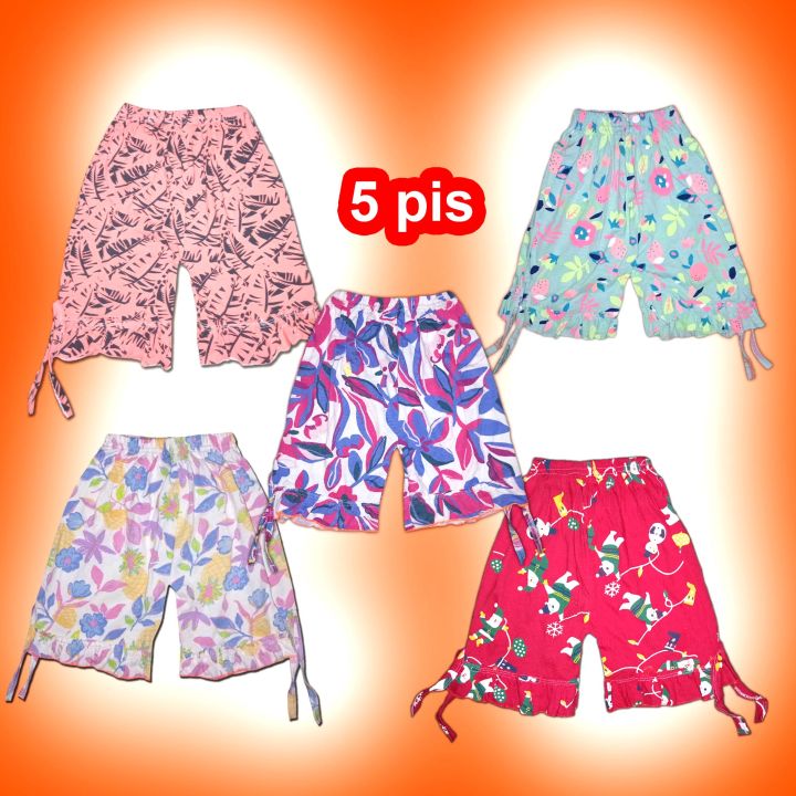 5 Pieces Combo girls lase half pant by any Color 0-8 years, boy pant ...