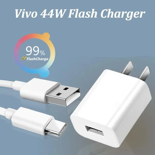 Vivo 44W Fast Charger Flash Charging Power Adapter With Usb Type C ...
