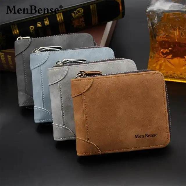 Men Zipper Wallet Casual Male Wallet Multi-card Soft Purse- For Men ...