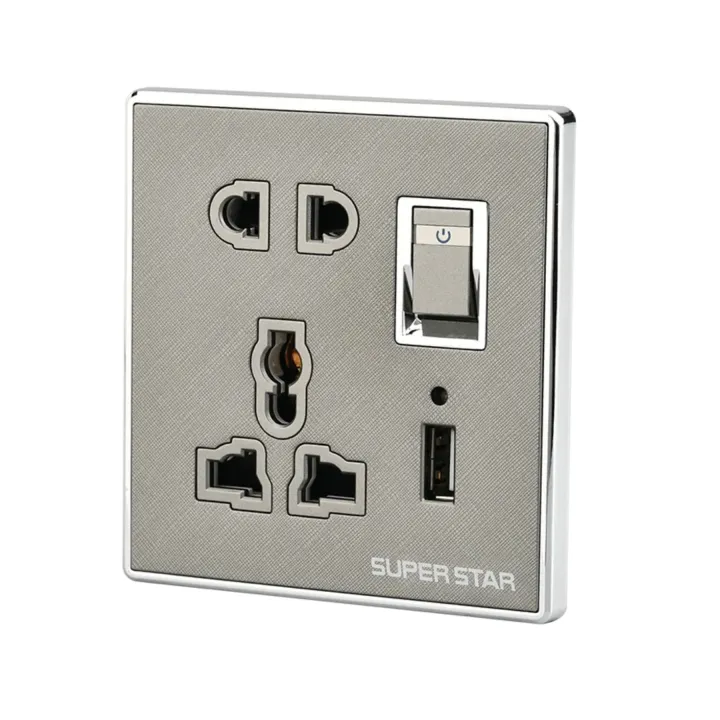 Super Star Ultimate 13A Two & Three Pin Socket One USB Port Multi ...