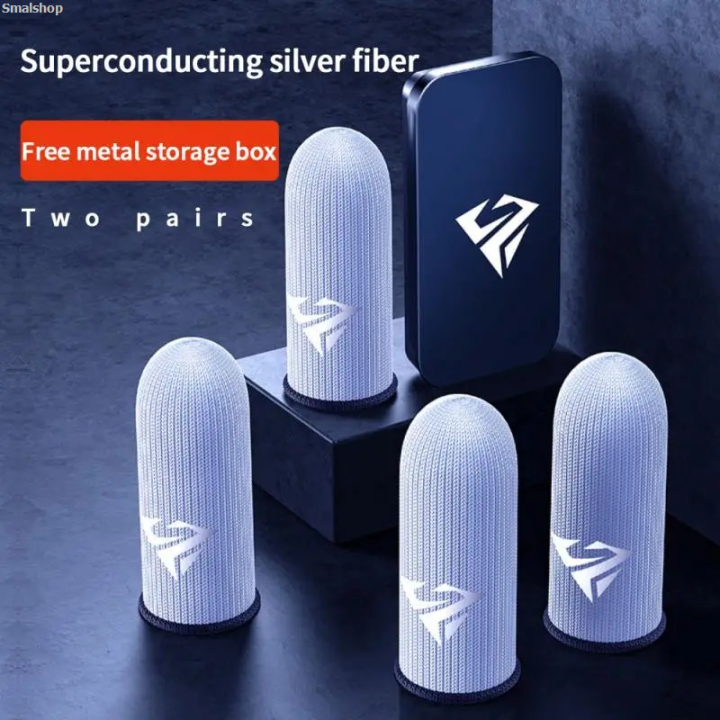 Smalshop Box Sweatproof Thumb Hand 2/4pc Gaming Finger Sleeve Strap ...