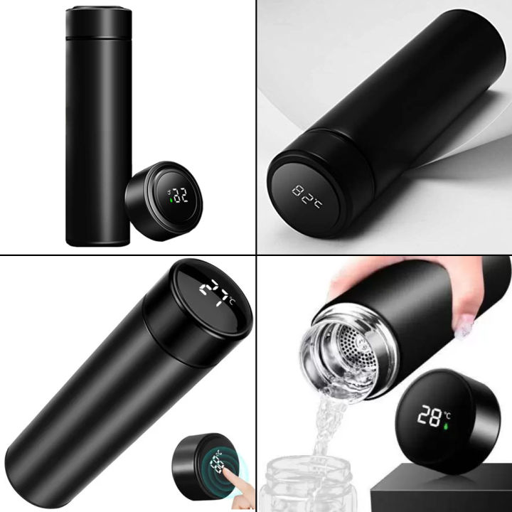 Temperature Thermos Water Bottle With Display - 500 Ml Travel Bottle With Smart Thermos Cup ...
