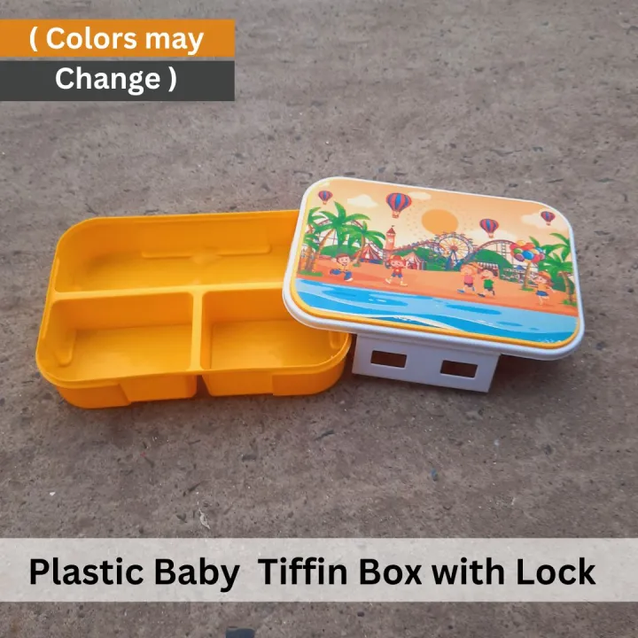Plastic Baby Tiffin Box with Lock, Super Lock Tiffin Box - 1 PIECE SET ...