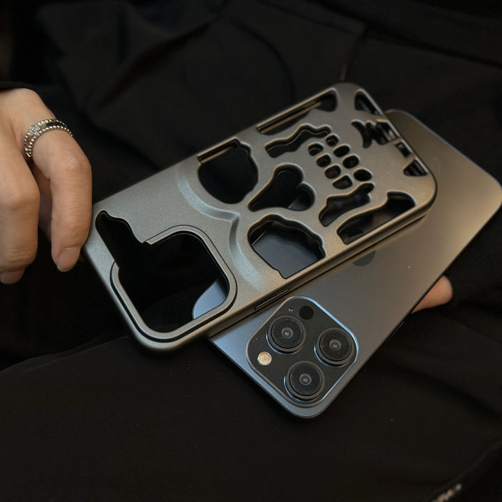 HODON Luxury Plating Cool Skeleton Phone Case for iPhone 16 15 14 13 12 ...