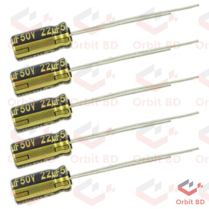 Radial 22uF Electrolytic Capacitor 50V-50Pcs | Daraz.com.bd