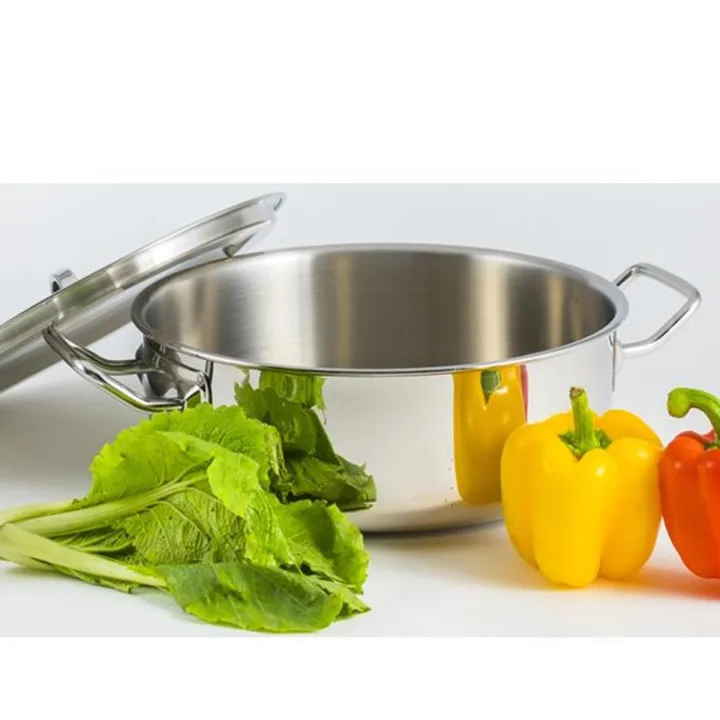 SKB Stainless Steel Curry Sauce Pot with SS Lid and Handle - 24cm | Daraz.com.bd