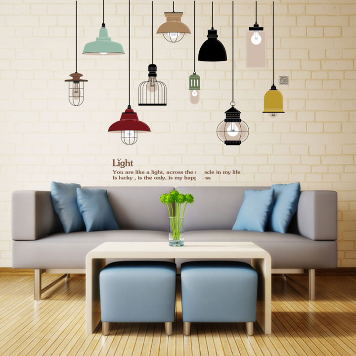 【Lejia】PVC Chandelier Stickers Room Lamp Stickers Living Room Cartoon ...