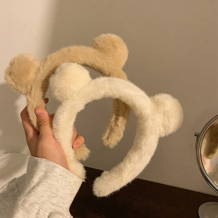 【Tech-savvy】 Girl Cute Pluh Bear Rabbit Ear Headband Autumn Winter Head ...