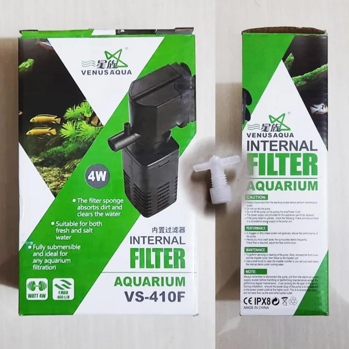 Venus Aqua (VS-410F) 4W Internal/Underwater Water Filter + Oxygen/Air ...