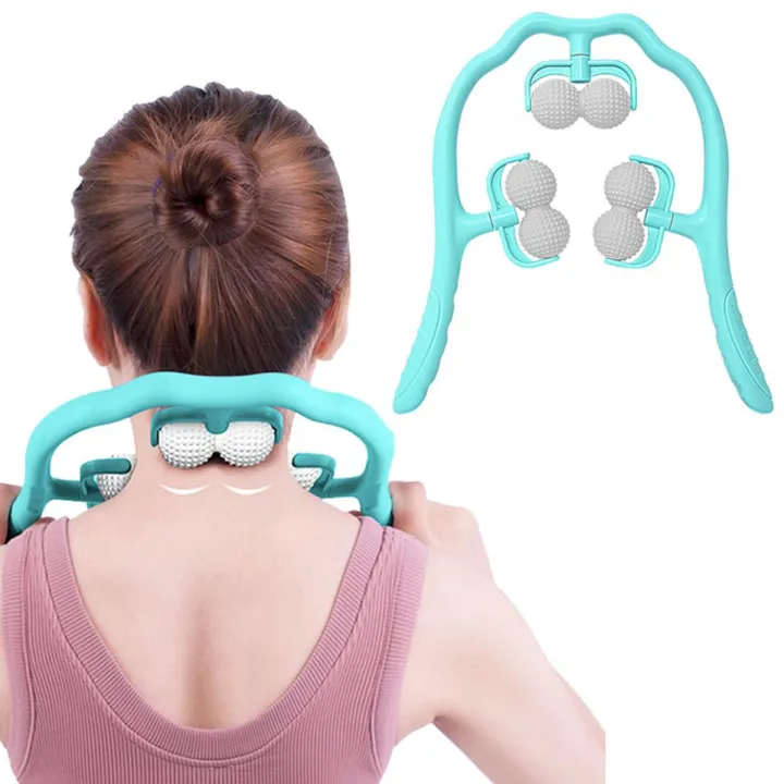 6-wheel Neck Massager Plastic Pressure Point Therapy Neck Massage Tools ...