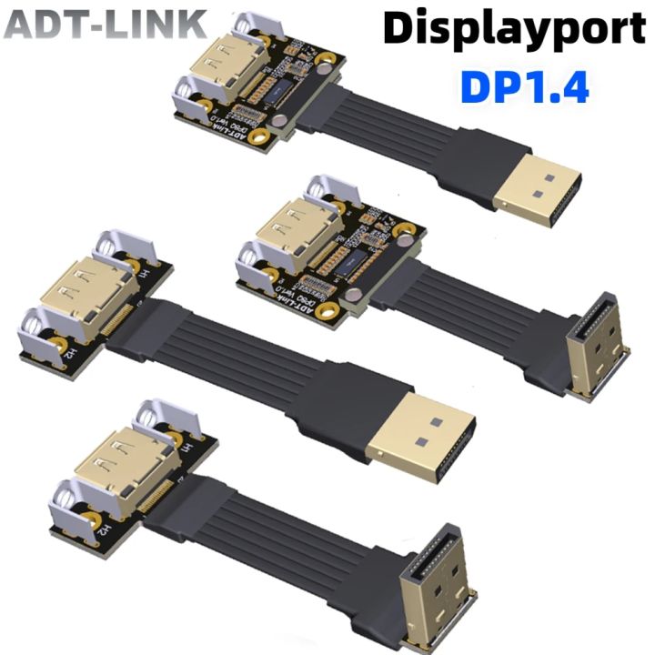 ADT Shielded DisplayPort V1.4 Flat Cable 165Hz Display Port Adapter GPU ...