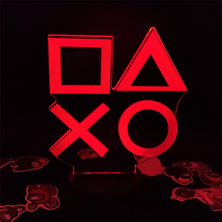 PS4 Game Controller Button Logo 3D Night Light Acrylic LED 16 Color ...