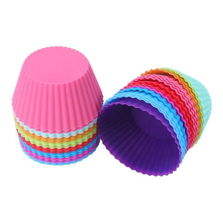 【happy one】3/5/10/12pcs Silicone Muffin Cupcake Molds Cake Kitchen ...