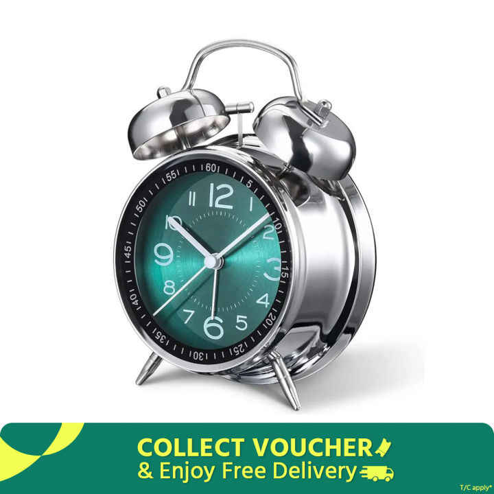 Loud Alarm Clock for Heavy Sleepers, 4.5", Silent Quartz, Back Light ...