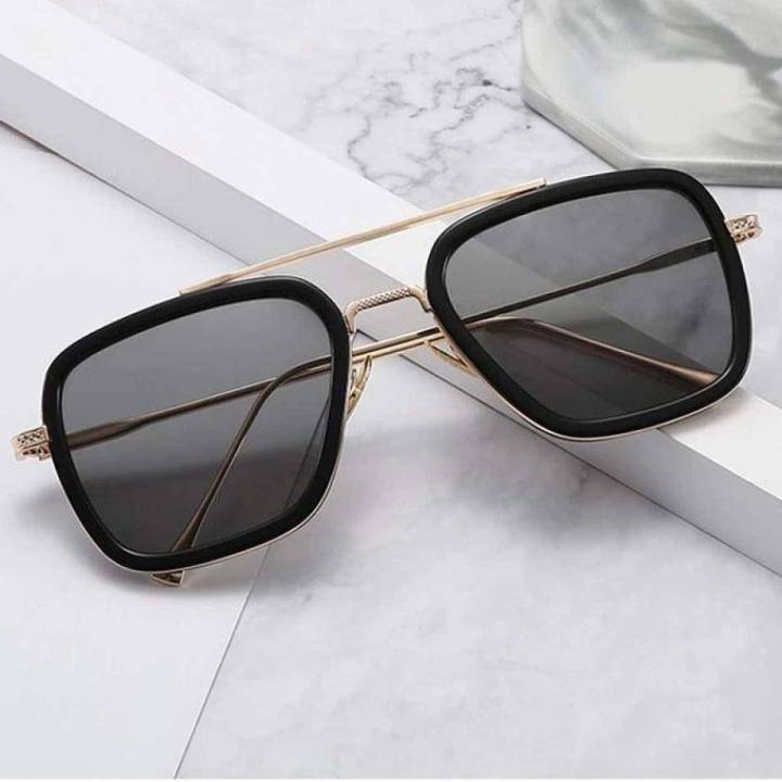 Tony Stark Sunglasses Men Metal Square iron man Glasses Steampunk Sun Glasses Male | Daraz.com.bd