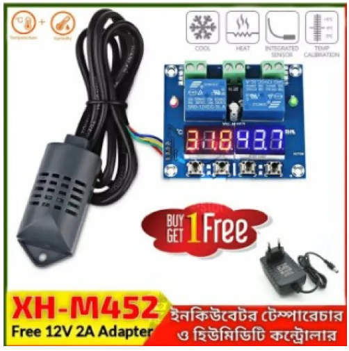 Digital Temperature And Humidity Controller Xh-M452 Free 12V Adapter Temperature Controller ...