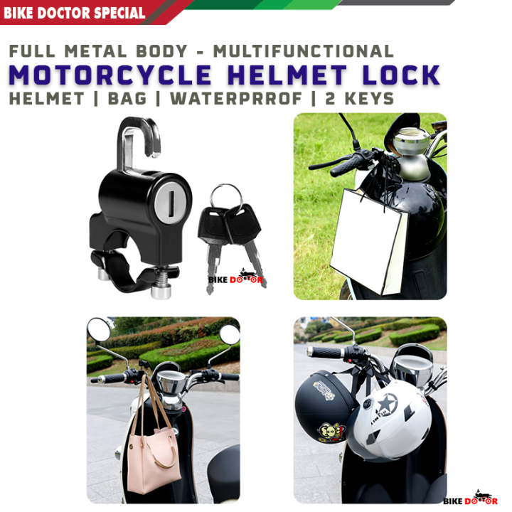 Full Metal Universal Motorcycle Helmet Lock – Zinc Alloy, Anti-Theft ...