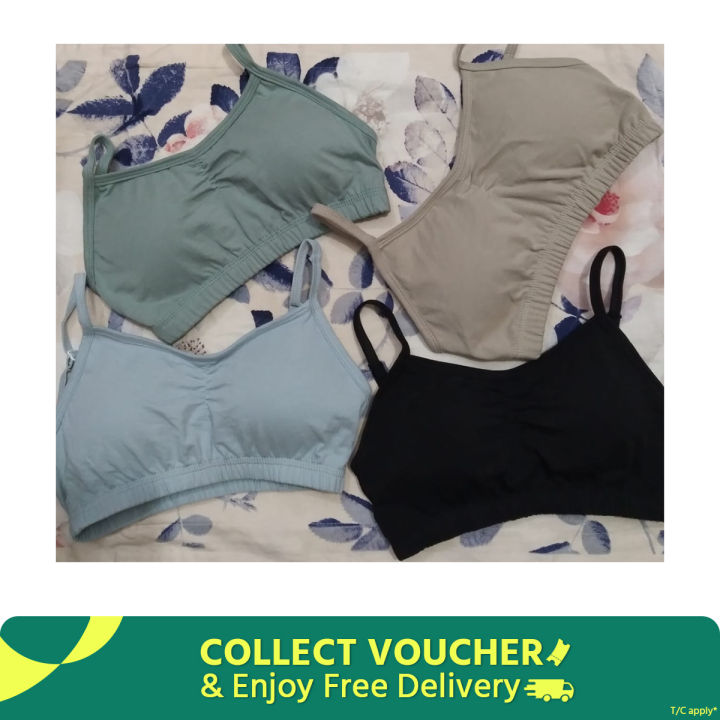 Adjustable Straps & Removable Cup Seamless Training Cotton Bra Crop Cami Training Bras for Girls ...