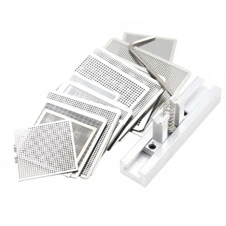 【VisioN Shop】27 Pcs Steel Mesh Laptop Chip Flux BGA Reballing Stencil ...
