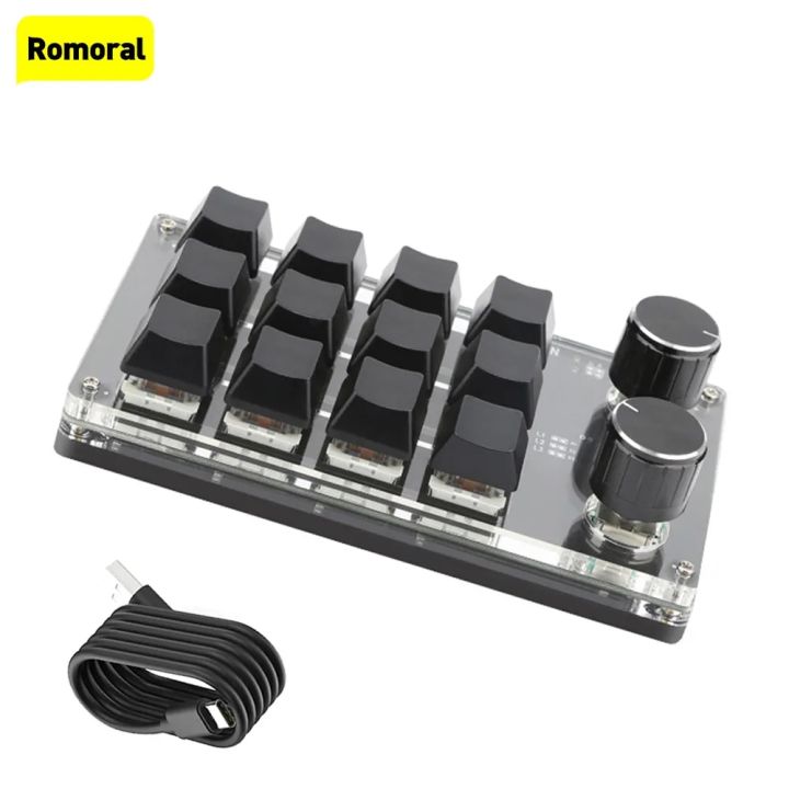 Programming Macro Keyboard 3/6/9/12 Key USB Custom Knob 1/2 Knob Copy Paste Photoshop Hotswap ...