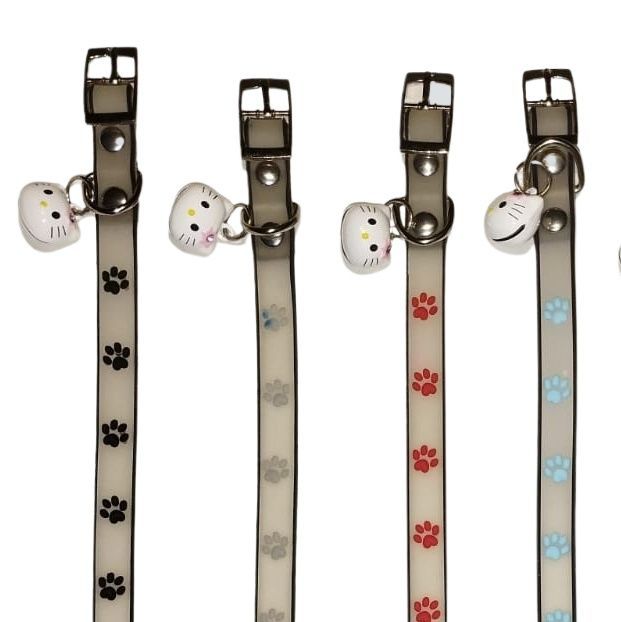 Paw Kitty type Radium Cat Collar With Bells, Pet Puppy Dog, Radium Belt ...