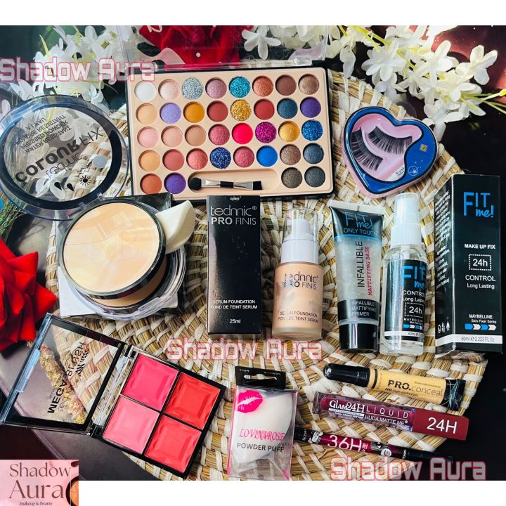 Makeup combo full set 11 in 1 (Eyeshadow palettes , Foundation, Primer ...