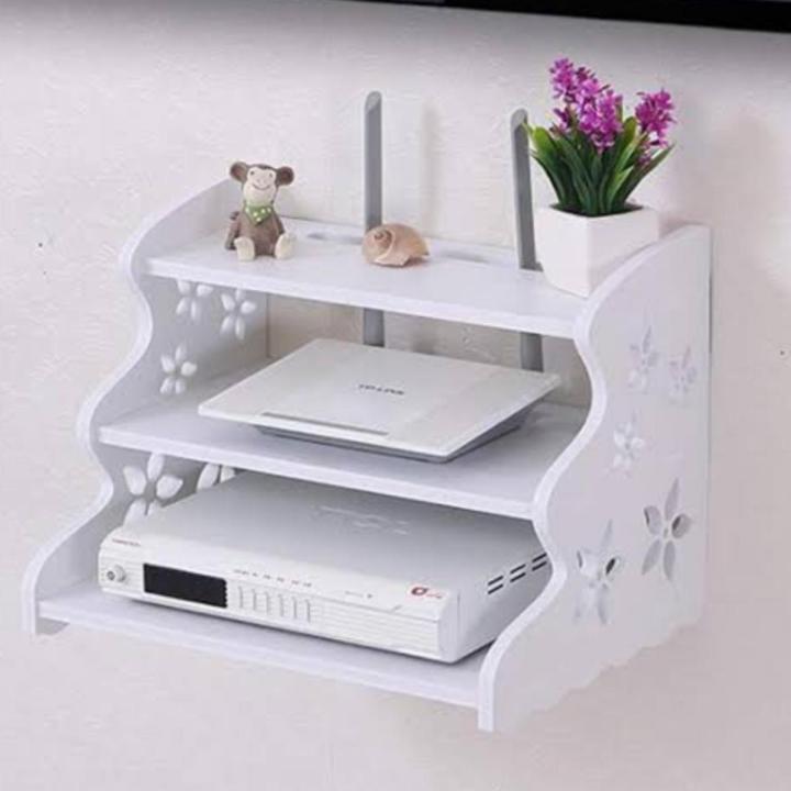 WiFi Router storage Stand Set Top Box Stand Wall Floating Shelves Wall ...