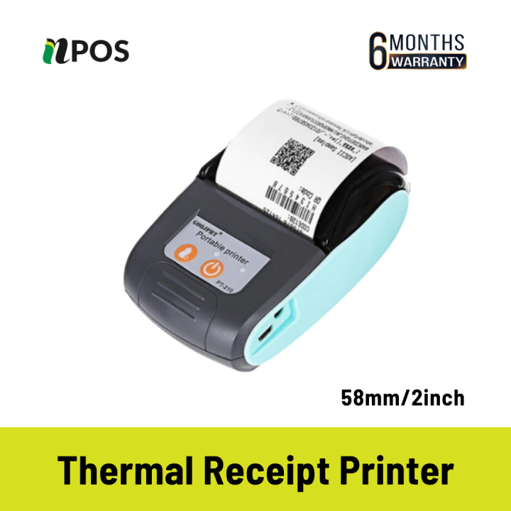 Portable Receipt Printer - Wireless Bluetooth & USB Connectivity, 58mm Thermal Printing ...