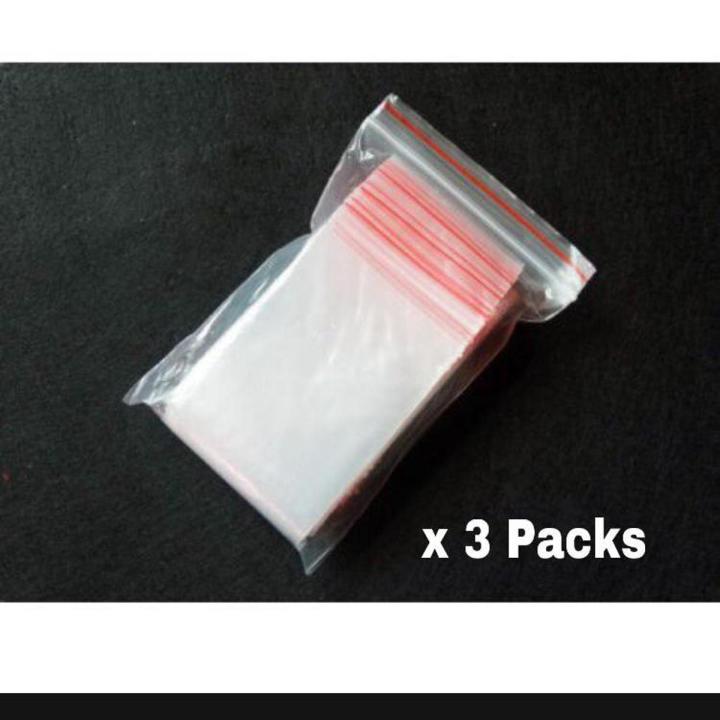 Pack of 3 Zipper Lock Plastic Packet 1.5 * 2 inch | Daraz.com.bd