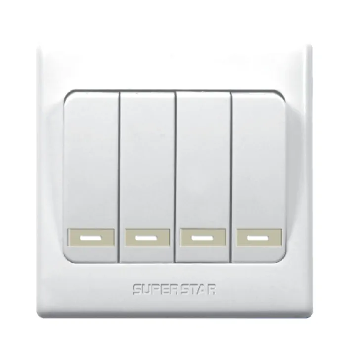 Super Star Rose 10A 4 Gang Electrical Wall Switch Four 4Gang | Daraz.com.bd