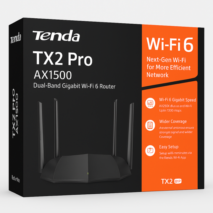 Tenda TX2 Pro 1500mbps Dual-Band Gigabit Wi-Fi 6 Router | Daraz.com.bd
