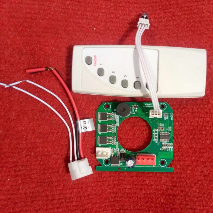 REMOTE CONTROL AC 220V To DC 12V Universal Solar DC 12V Ceiling Fan Circuit Kit Without Remote ...