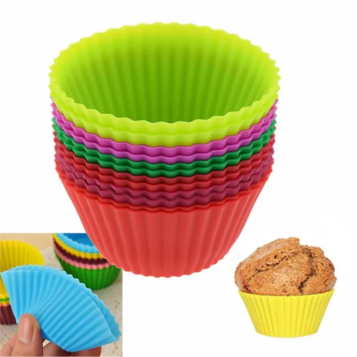【happy one】12pcs/set Silicone Round Shape Muffin Cupcake Mold Nonstick ...