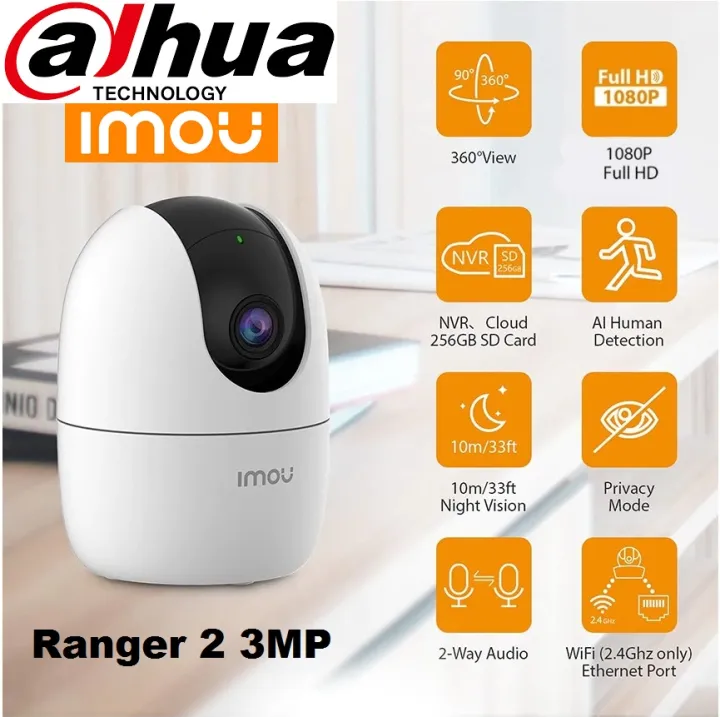 Dahua imou Ranger 2 3MP 2K Indoor Smart Security IP WI-FI camera with ...