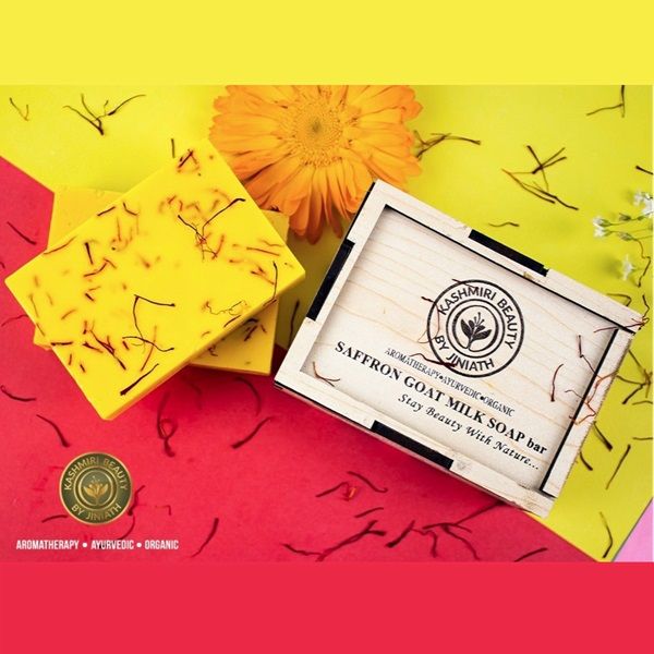 Kashmiri Floose Saffron Goat Milk Soap Bar For Brightening | Daraz.com.bd