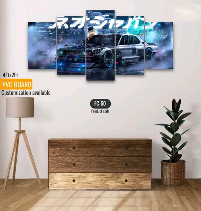 #5 in 1 Wall Canvas Painting Set – Stylish Wall Art for Home Decoration ...